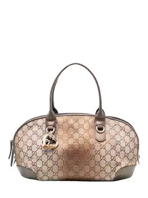 Gucci Gg Lurex Heart Bit Satchel - Brown