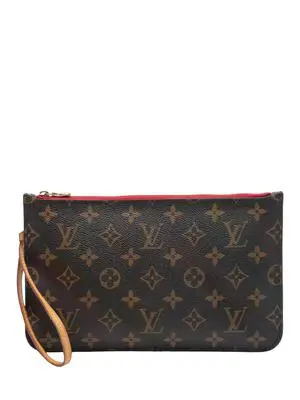 LOUIS VUITTON 2016 Monogram Neverfull Mm Pouch - Brown