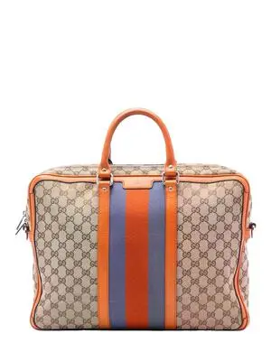 Gucci Gg Canvas Web Briefcase - Brown