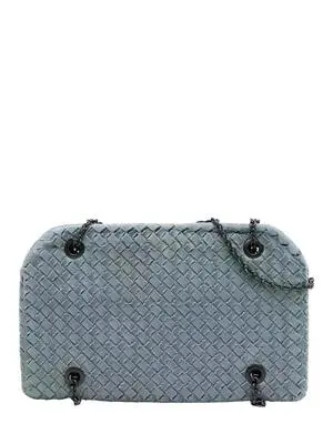 Bottega Veneta 2012-2025 Grosgrain Intrecciato Duo Shoulder Bag - Blue