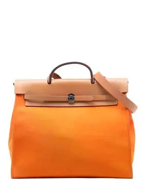 Hermès 2012 Toile Herbag Zip 39 Satchel - Brown
