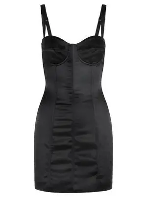 Dolce & Gabbana Satin Corset Minidress - Black