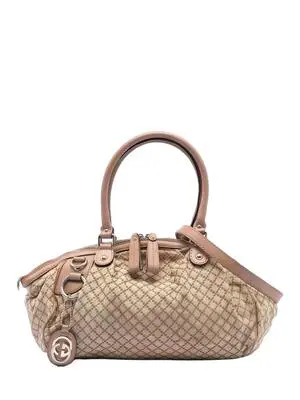 Gucci Diamante Canvas Sukey Satchel - Brown