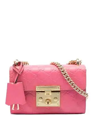 Gucci Small Sissima Padlock Crossbody Bag - Pink