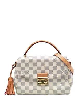 LOUIS VUITTON 2017 Damier Azur Croisette Satchel - White