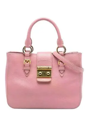 Miu Miu Goatskin Madras Satchel - Pink