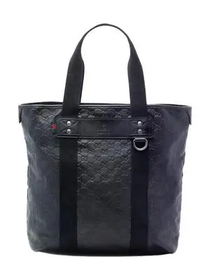 Gucci Ssima Web Tote - Black