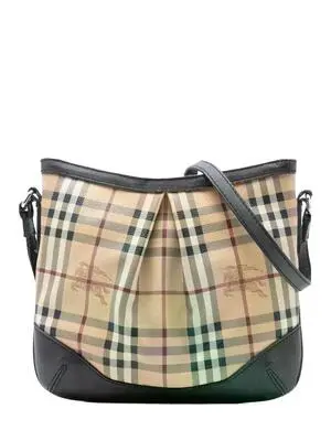 Burberry Haymarket Check Crossbody Bag - Brown