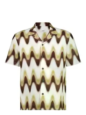 HOMME Wave Gradient Slim Shirt - Neutrals