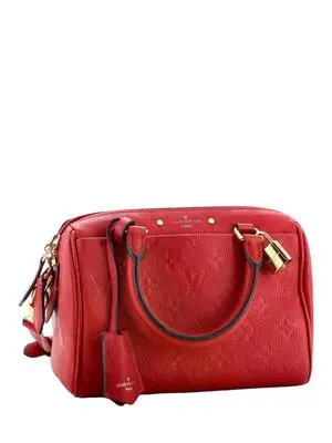 LOUIS VUITTON Speedy Bandouliere Nm Monogram Empreinte Leather 20 Satchel - Red