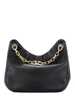 Valentino Garavani Vlogo Moon Leather Medium Tote Bag - Black