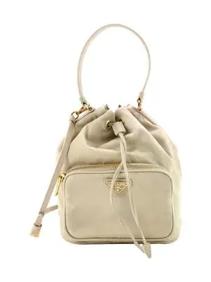 Prada Re-nylon Small Bucket Bag Drawstring - Neutrals