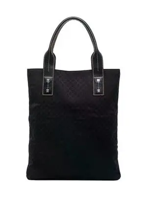 Celine 2000 Macadam Canvas Tote Bag - Black