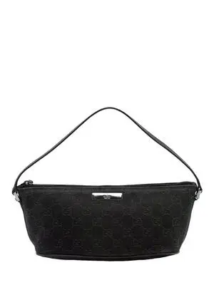 Gucci Gg Denim Boat Shoulder Bag - Brown