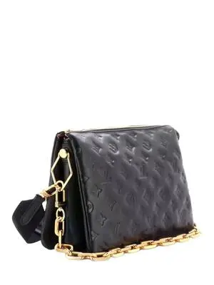 LOUIS VUITTON Coussin Pm Crossbody Bag Monogram Embossed Lambskin - Black