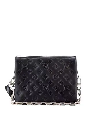 LOUIS VUITTON Coussin Pm Crossbody Bag Monogram Embossed Lambskin - Black