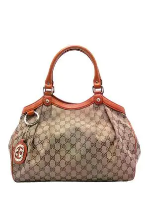 Gucci Gg Canvas Sukey Tote Bag - Brown