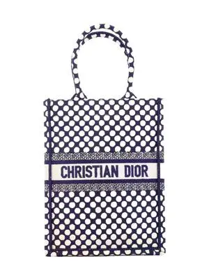 Dior Printed Canvas Vertical Tote Bag - Blue
