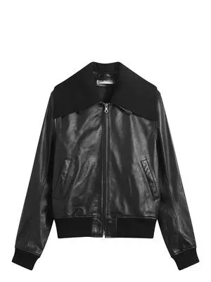 Our Legacy Pharos Leather Bomber Jacket - Black