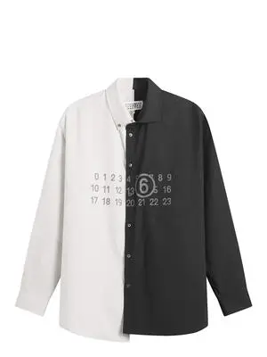 MAISON MARGIELA Bi-colour Cotton Numbers Shirt - Black