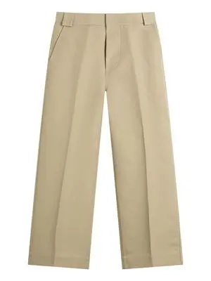 Ami Baggy Cotton Gabardine Trousers - Beige Taupe