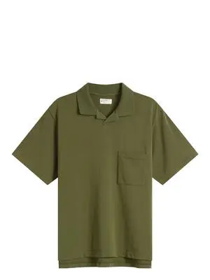Universal Works Rugby Jersey Oversized Vacation Polo - Olive
