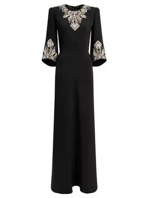 Jenny Packham Embellished Floor-length Dress - Black