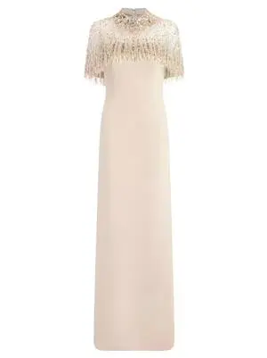 Jenny Packham Livia Beaded Maxi Dress - Neutrals