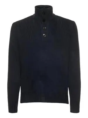 TOM FORD Button High-collar Sweater - Blue