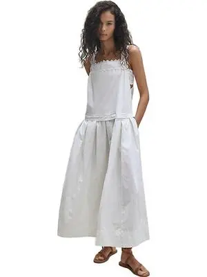 Free People Making Mends Apron Midi Dress - Sugar Swizzle
