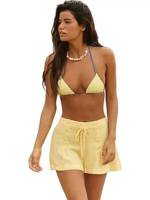 Free People Bailey Linen Shorts - Buttered Popcorn
