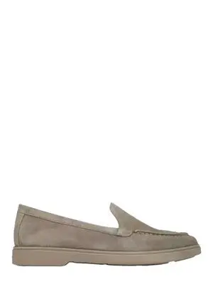 Santoni Suede Slip-On Loafers Neutrals