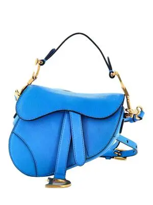 Dior Saddle Micro Shoulder Bag With Strap Leather - Blue