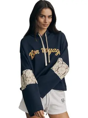 DAILY PRACTICE BY ANTHROPOLOGIE High Bar Hooded Pullover - Navy