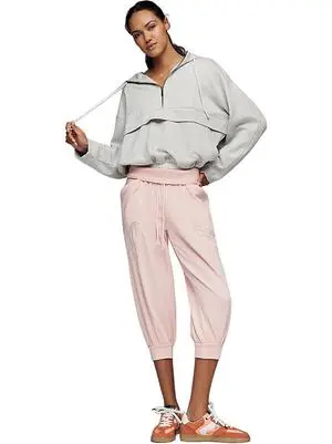 DAILY PRACTICE BY ANTHROPOLOGIE Capri Drawstring Sweatpants - Barely Pink