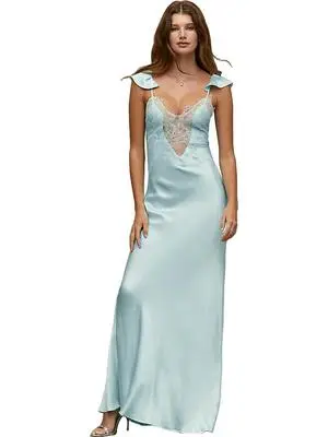 Bardot Ivy Lace Detail Maxi Dress - Aqua