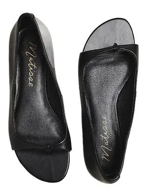 Matisse Neptune Open-toe Bow Flats - Black
