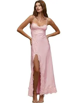 Bardot Alerie Lace Satin Maxi Dress - Petal Pink