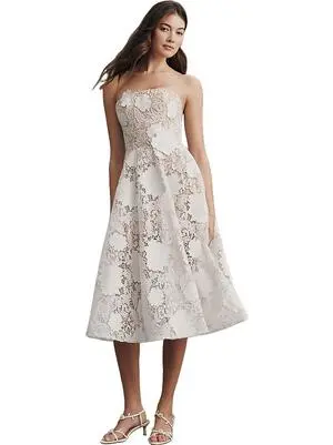HELSI Cassandra Strapless Lace Midi Dress - Off White
