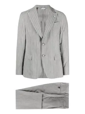MANUEL RITZ Pinstripe-pattern Single-breasted Suit - Grey
