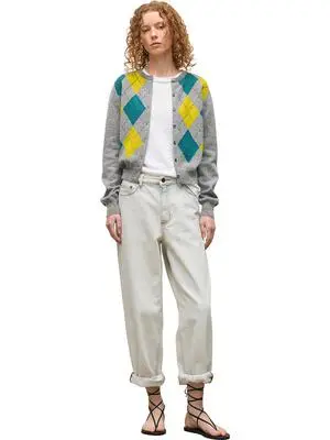 Johnstons Of Elgin Clan Argyle Cashmere Cardigan - Grey