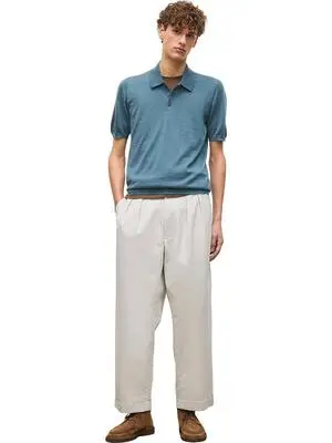 Johnstons Of Elgin Fin Superfine Cashmere Polo Shirt - Blue