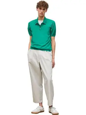 Johnstons Of Elgin Fin Bright Uperfine Cahmere Polo Hirt - Green