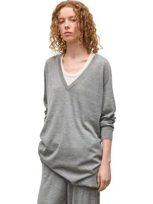 Johnstons Of Elgin Elise Long Superfine Cashmere Jumper - Grey