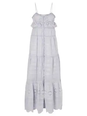 MARANT ETOILE Paule Broderie Anglaise Cotton Maxi Dress - Blue