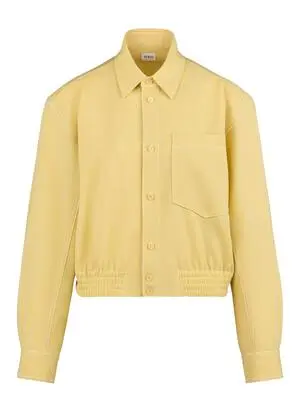TOD'S Cropped Wool Overshirt - Yellow