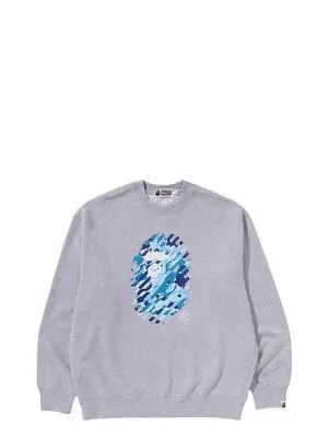 A BATHING APE Abc Camo Ape Head Crewneck Sweatshirt - Gray