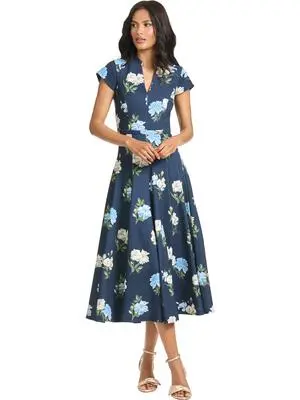 Sachin & Babi Jasmeen Printed Stretch Crepe Dress - Maritime Corsage