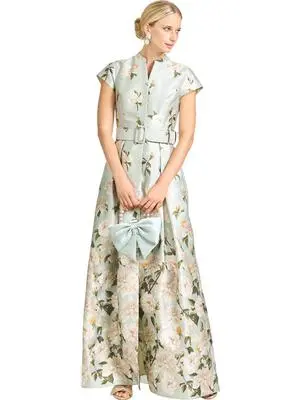Sachin & Babi Marta Floral Printed Gown - Celadon Sweetbriar Degrade