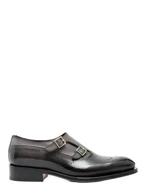 Santoni Buckle-detail Monk Shoes - Grey